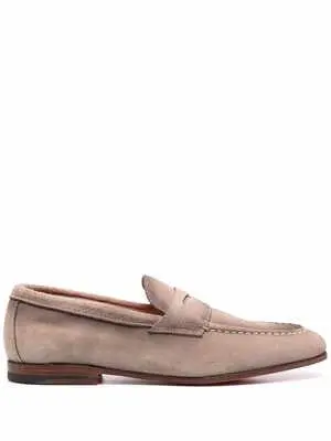 Santoni Almond Toe Loafers For Men