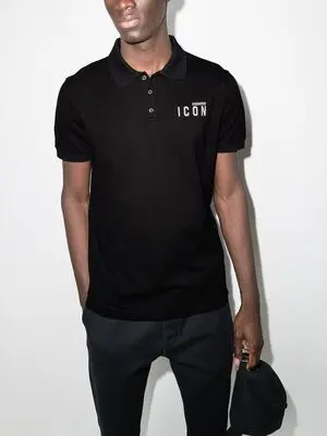 Dsquared2 Icon-print Polo Shirt - Black