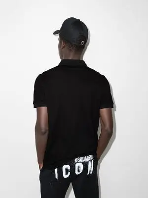 Dsquared2 Icon-print Polo Shirt - Black