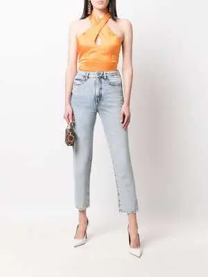 Philipp Plein Cropped Boyfriend Jeans - Blue