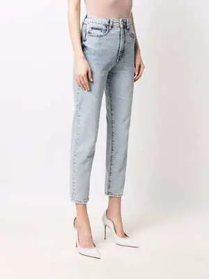 Philipp Plein Cropped Boyfriend Jeans - Blue