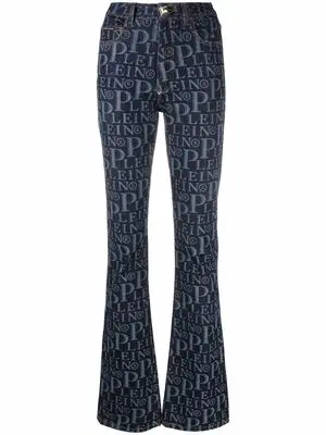 Philipp Plein All-over Logo Flared Jeans