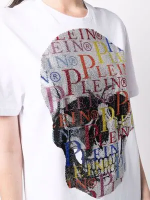 Philipp Plein Skull Rhinestone T-shirt Dress