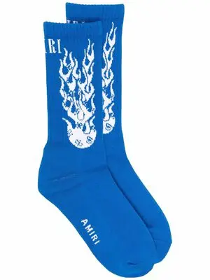Amiri Flames Socks - Blue
