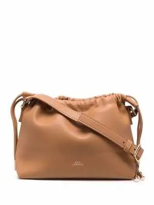 A.p.c. Drawstring Logo-detail Satchel Bag Neutrals