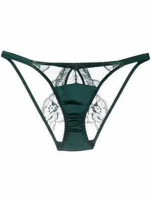 FLEUR OF ENGLAND Ela Lace Thong - Green