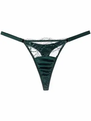 FLEUR OF ENGLAND Ela Satin Thong - Green