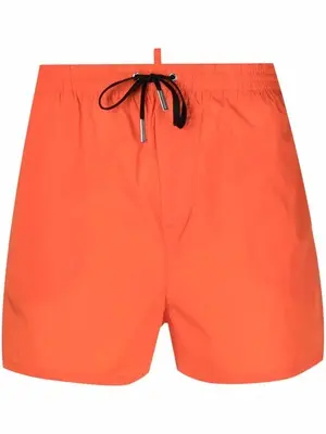 Dsquared2 Icon-print Drawstring Swim Shorts - Orange