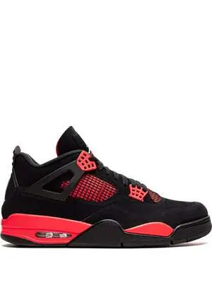 JORDAN Air 4 Retro Red Thunder Sneakers - Black