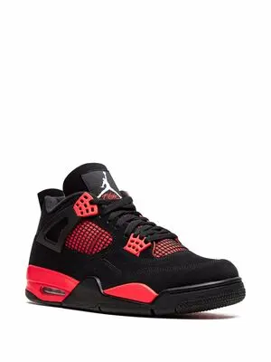 JORDAN Air 4 Retro Red Thunder Sneakers - Black