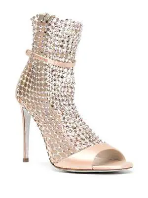 Rene Caovilla 105mm Crystal-embellished Mesh Sandals