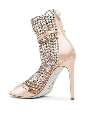 Rene Caovilla 105mm Crystal-embellished Mesh Sandals