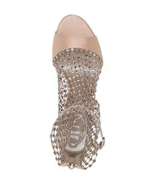 Rene Caovilla 105mm Crystal-embellished Mesh Sandals