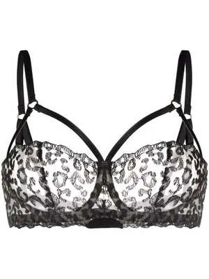 FLEUR OF ENGLAND Kittie Caged-strap Balcony Bra - Black