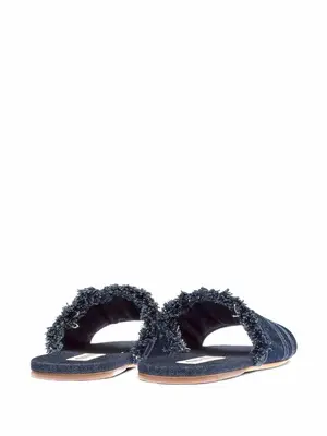 Miu Miu Logo-jacquard Frayed Sandals