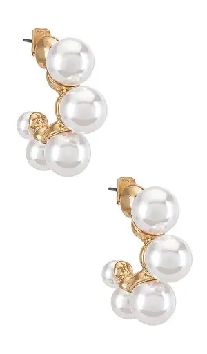 Ettika Large Mini Hoop Earrings - Pearl