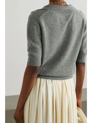 Khaite Shrunken Jo Cashmere-blend Polo Shirt