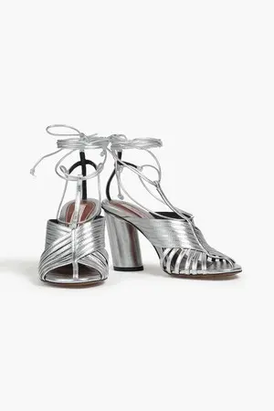 Zimmermann Laceup Metallic Leather Sandals