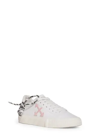 Off-White Eco Canvas Vulcanized Low Top Sneaker In White/pink At Nordstrom White/ Pink
