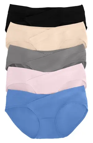 KINDRED BRAVELY 5-pack Under The Bump Full Coverage Maternity Briefs