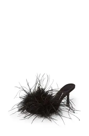 Alexander Wang Lulu Feather Trim Slide Sandal