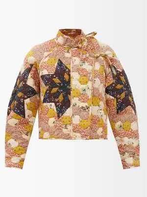 Ulla Johnson Ulla Johnson - Elettra Quilted Patchwork Jacket - Womens - Ivory Multi - Ivory Multi