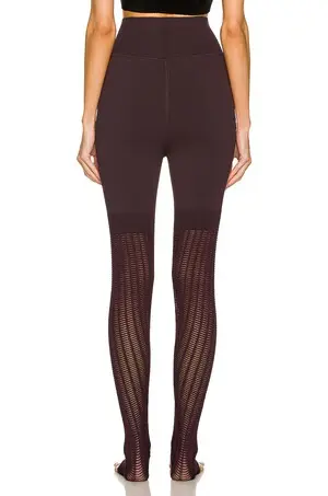 Alaïa Lace Legging In Black - Aubergine