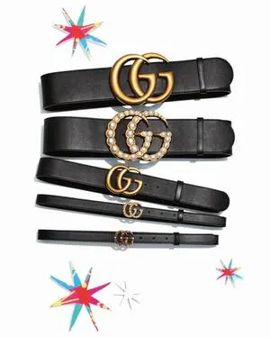 Gucci Leather Belt W/ Double G Buckle - Black
