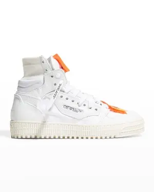 Off-White 3.0 Court Mixed Leather High-top Sneakers White