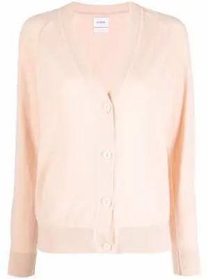 BARRIE V-neck Cashmere Cardigan - Orange