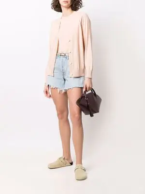 BARRIE V-neck Cashmere Cardigan - Orange