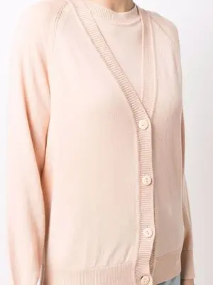 BARRIE V-neck Cashmere Cardigan - Orange