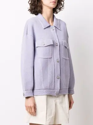 BARRIE Oversized Cashmere-cotton Blend Jacket