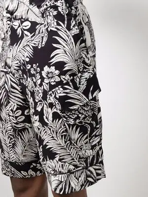 Palm Angels Parrot-print Track Shorts - Black