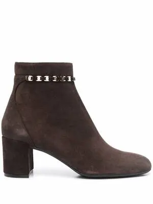 FERRAGAMO Ghila Suede Ankle Boots - Brown