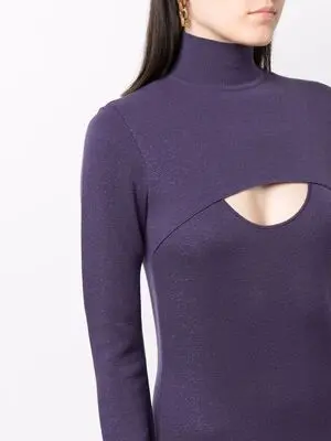 FERRAGAMO Lamé Wool Midi Dress