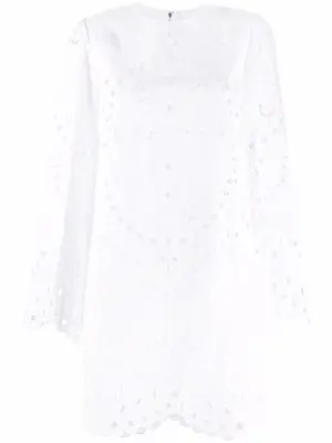 Dolce & Gabbana Embroidered Long-sleeve Dress - White