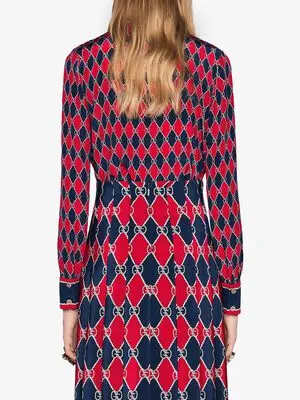 Gucci Rhombus Print Silk Shirt