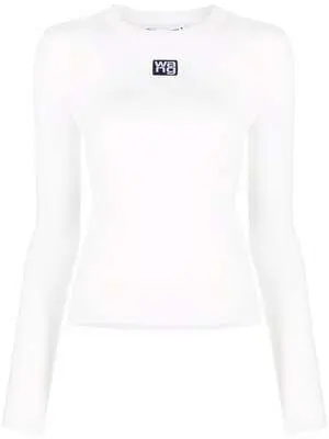 Alexander Wang Logo-print Long-sleeve T-shirt - White