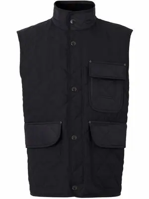 Burberry Diamond-quilted Gilet With Vintage Check Lining