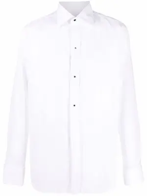 Canali Buttoned Long-sleeve Tuxedo Shirt