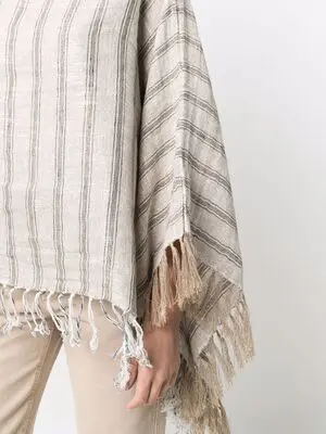 Brunello Cucinelli Striped Tassel-trim Poncho