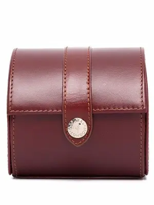 ASPINAL OF LONDON Stitched Logo Watch Case - Brown