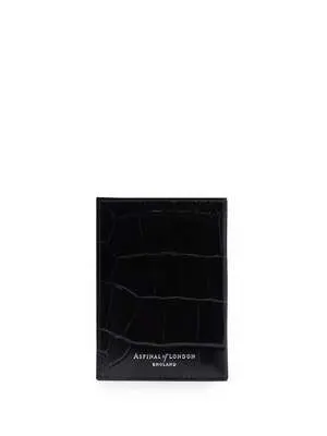 ASPINAL OF LONDON Crocodile-effect Bi-fold Cardholder