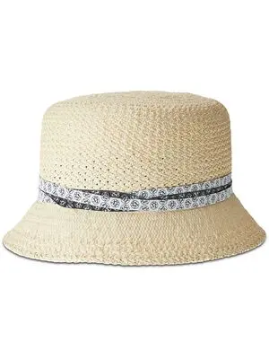 MAISON MICHEL Zango Straw Bucket Hat - Neutrals