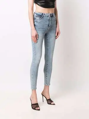Philipp Plein Skinny Jeans With Skull Embroidery - Blue