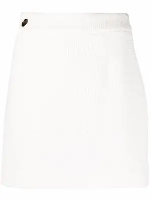 Philipp Plein Logo-plaque Detail Mini Skirt - White