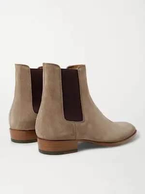Saint Laurent Wyatt 30 Suede Chelsea Boots - Brown
