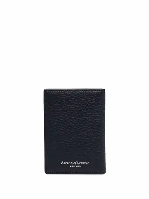 ASPINAL OF LONDON Pebbled-effect Double Fold Wallet - Blue