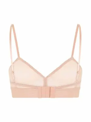 Dolce & Gabbana Dg-logo Tulle Triangle Bra - Neutrals